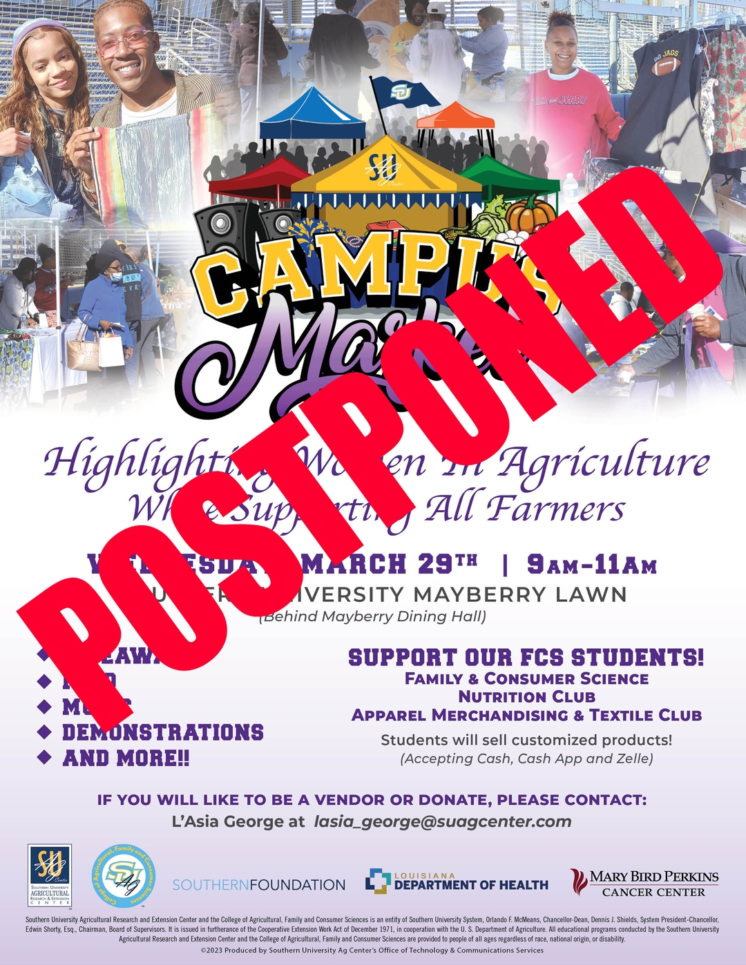 SU Ag Center’s March 29, 2023 Campus Market has been postponed ...